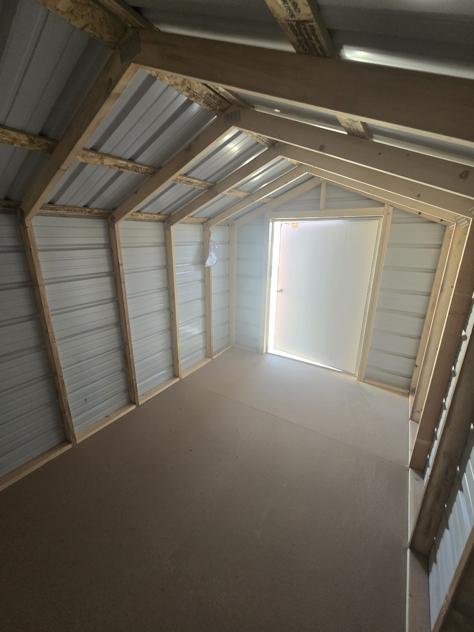 8×12 Metal Shed – Bright Red Metal - LELAND'S SHEDS