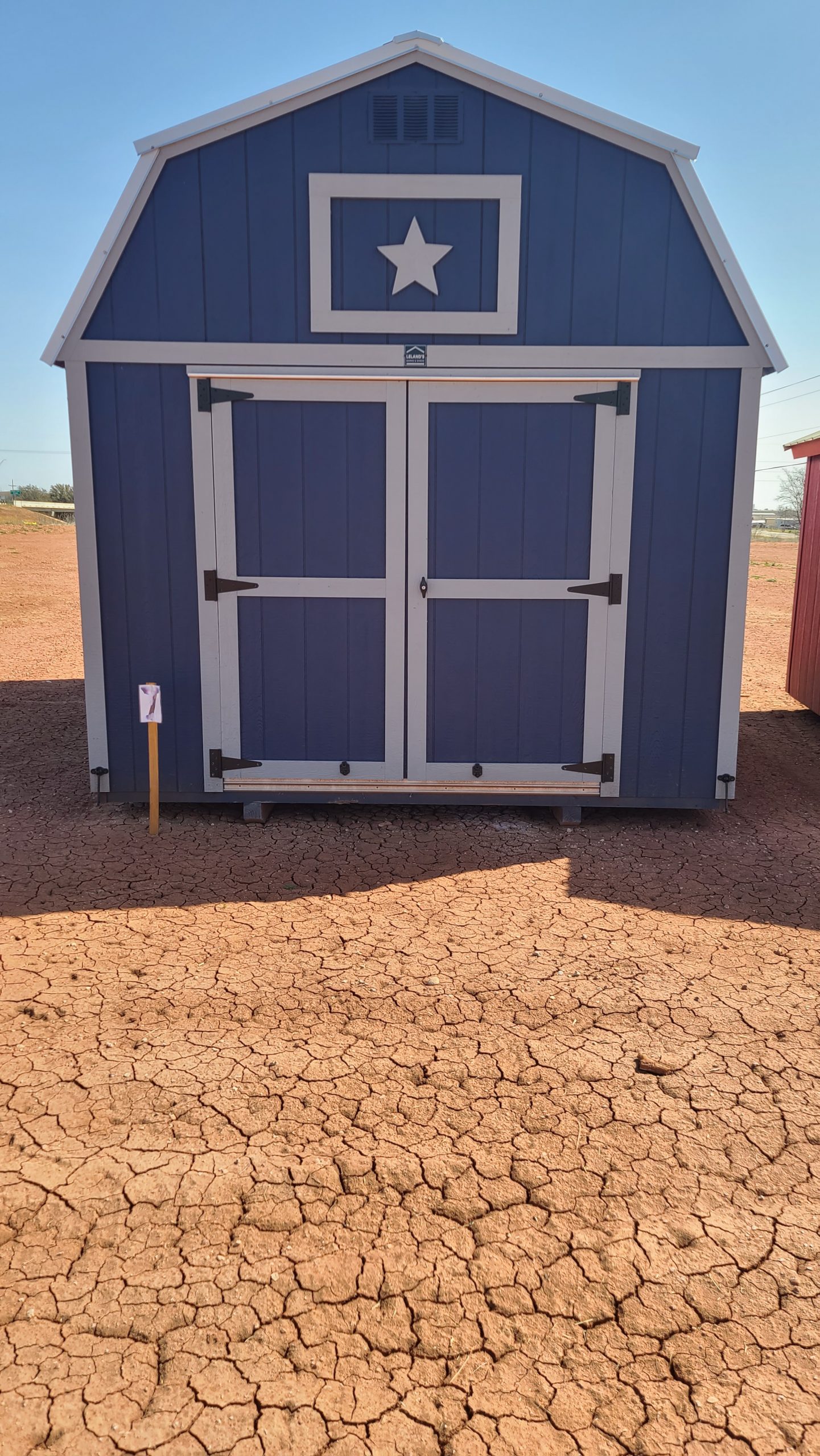 10×16 Lofted Barn Shed – Navy Blue - LELAND'S SHEDS
