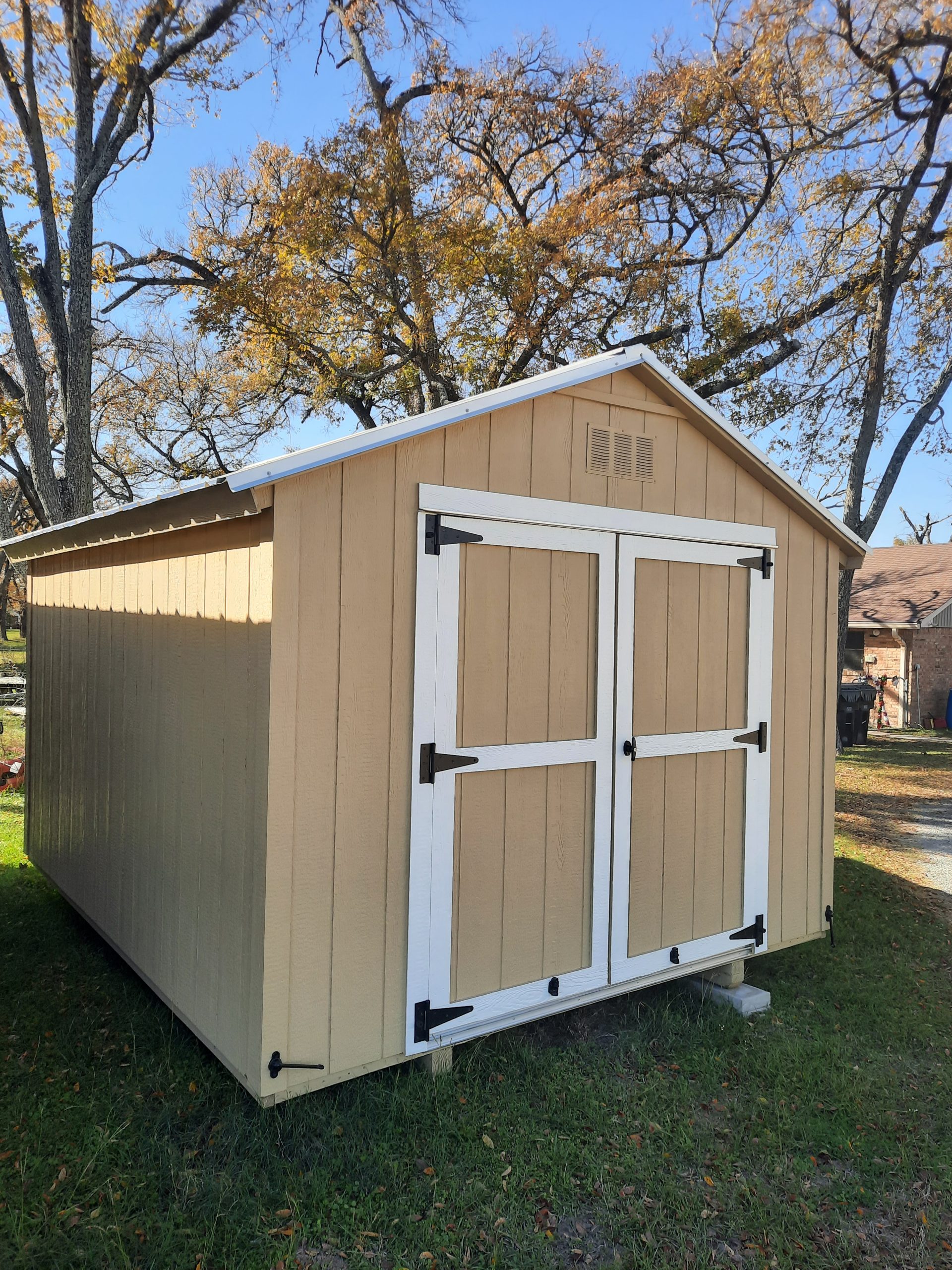 10×12 Essential Shed – Tan - LELAND'S SHEDS