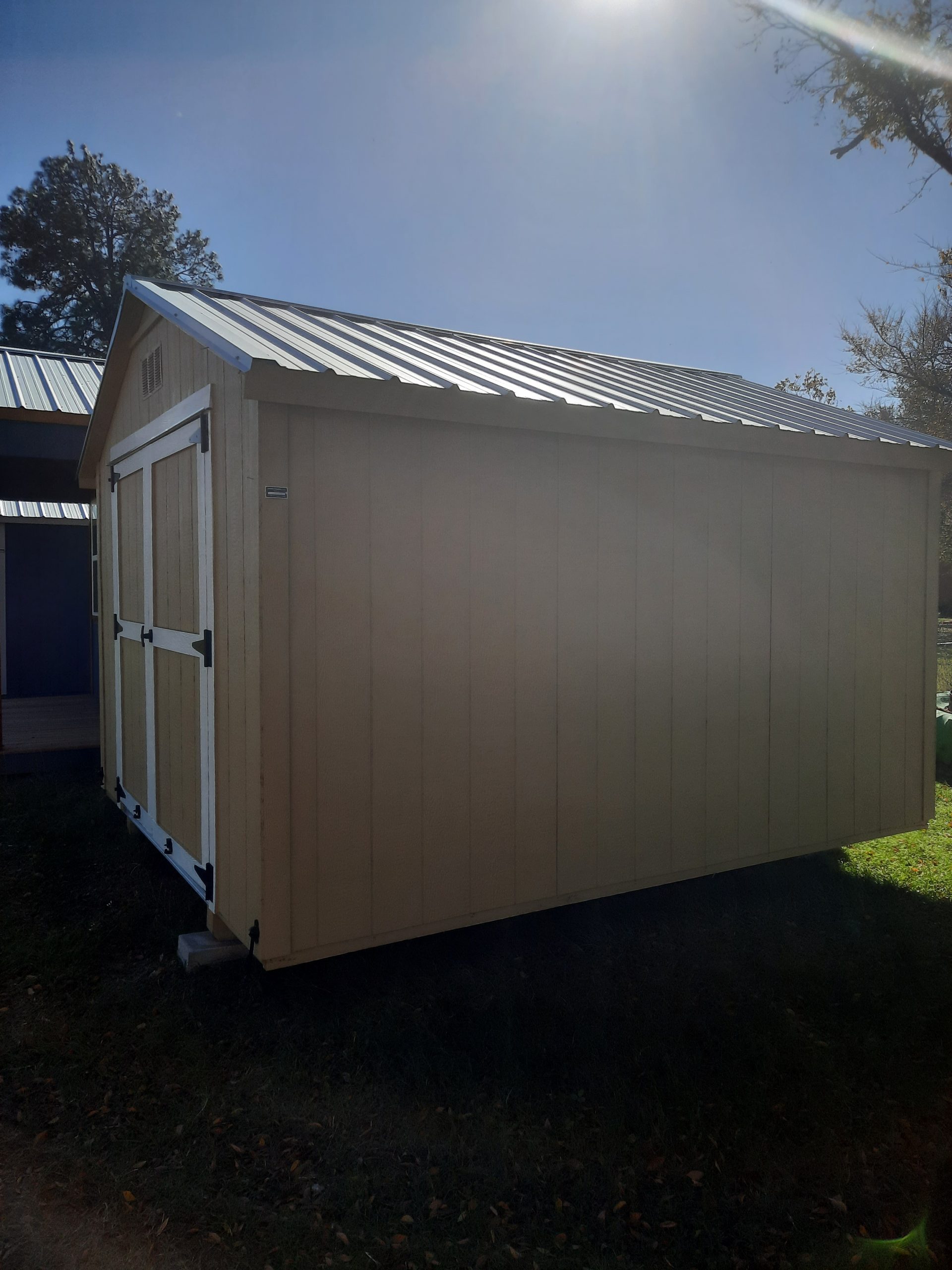 10×12 Essential Shed – Tan - LELAND'S SHEDS