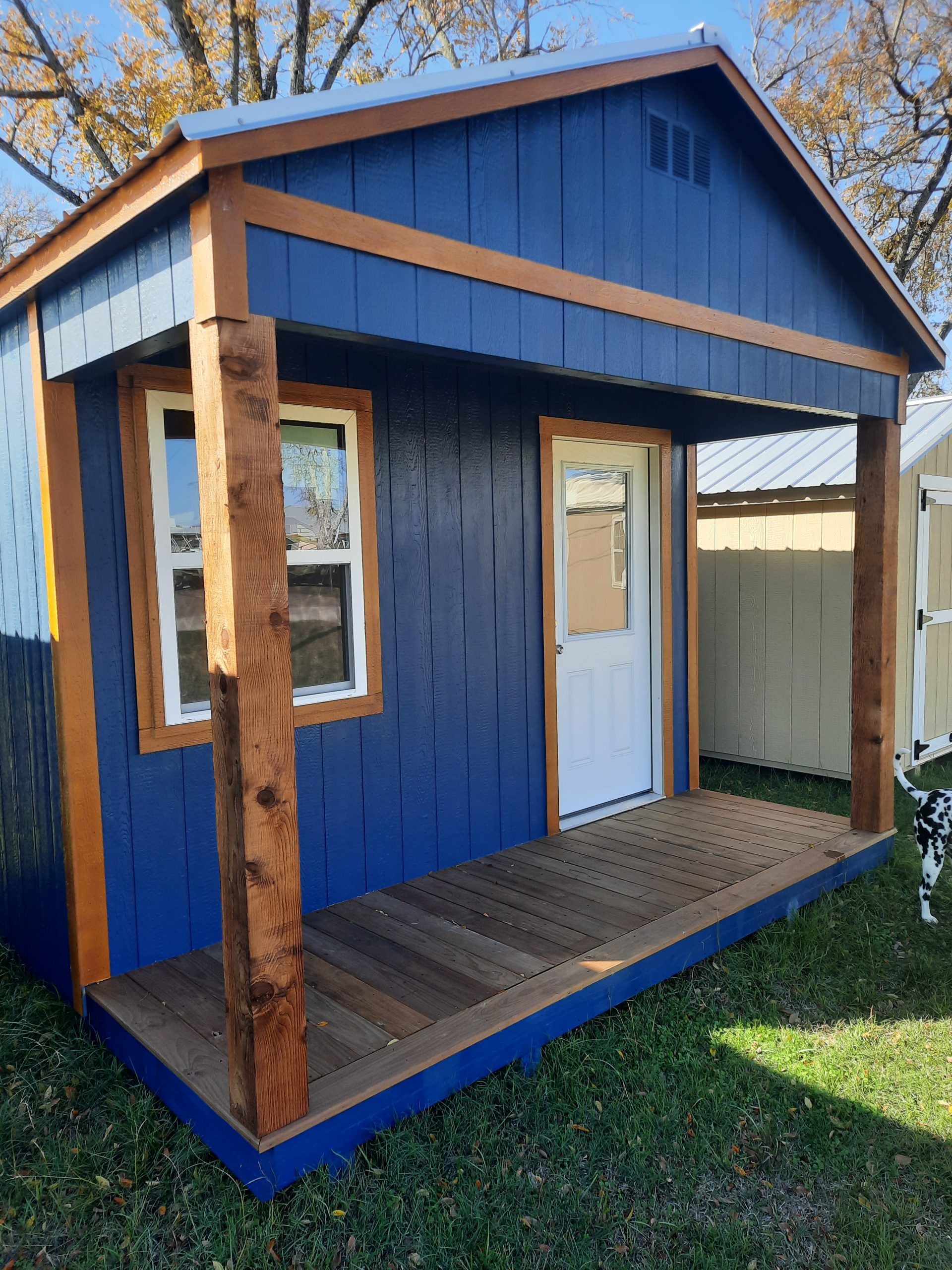 12×20 Cabinette Shed – Navy Blue - LELAND'S SHEDS