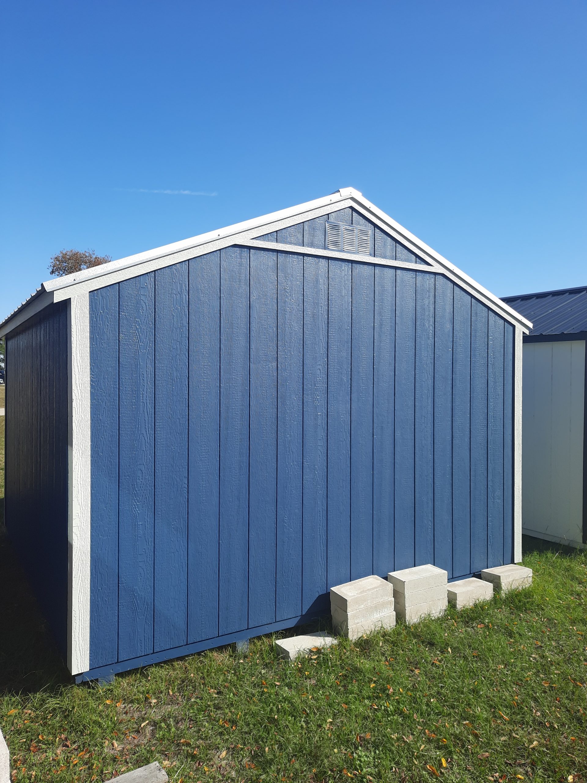 12×12 Utility Shed – Navy Blue - LELAND'S SHEDS