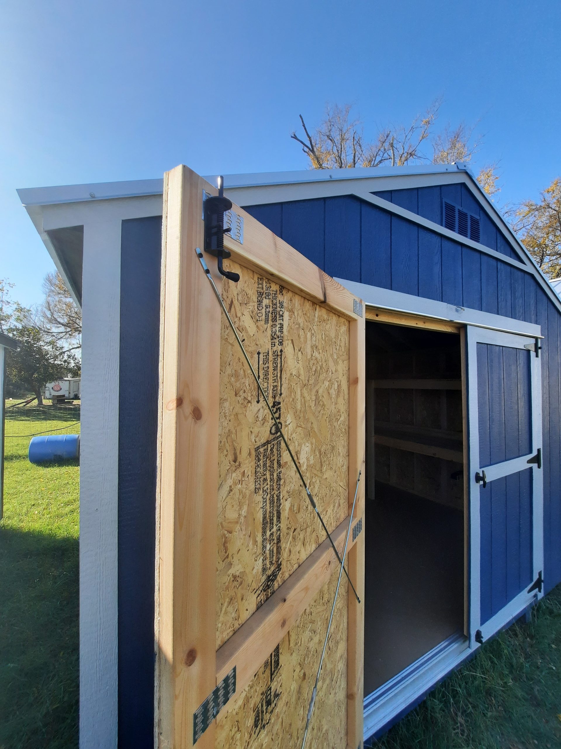 12×12 Utility Shed – Navy Blue - LELAND'S SHEDS