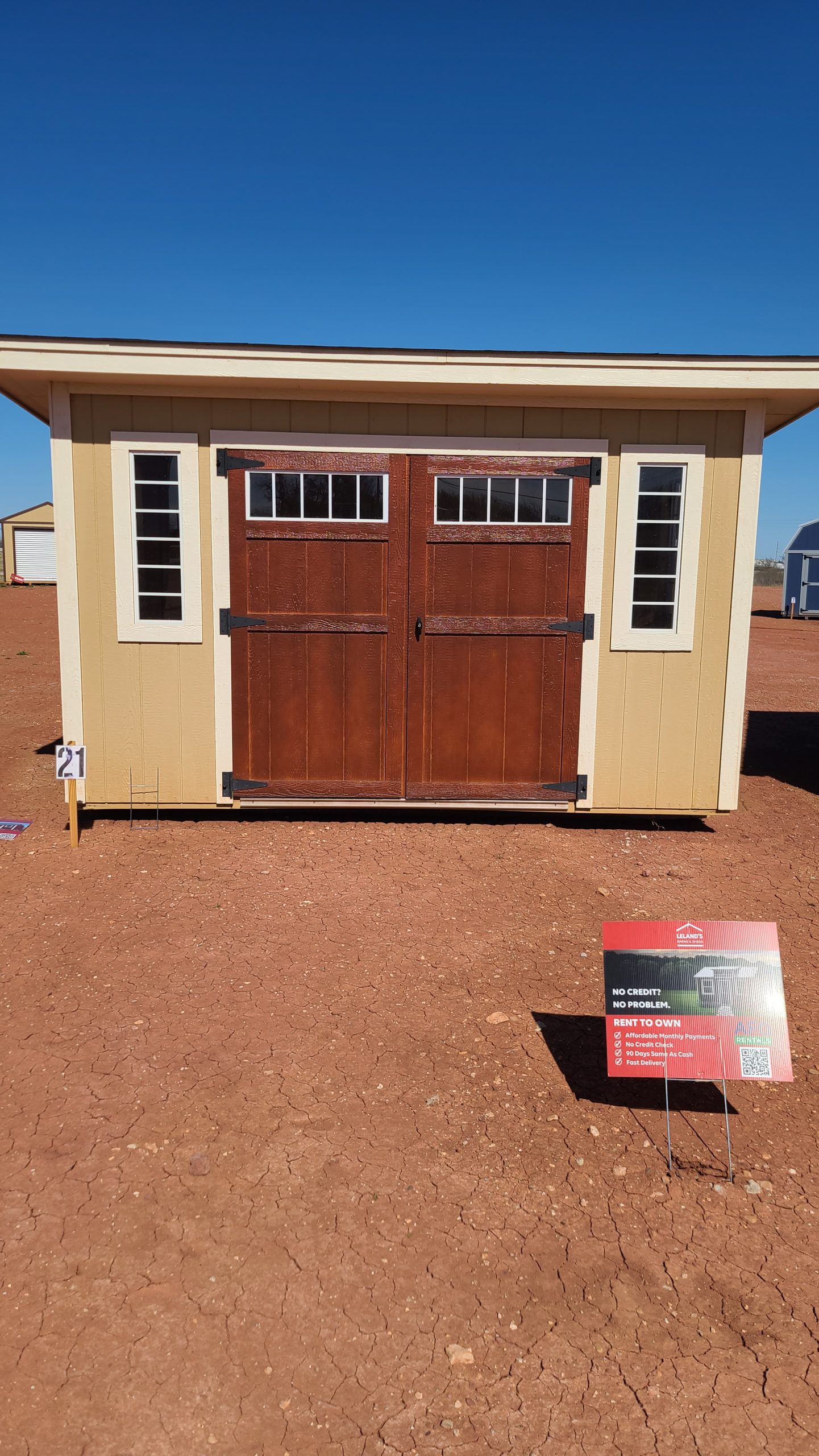 8×12 Studio Shed – Tan - LELAND'S SHEDS