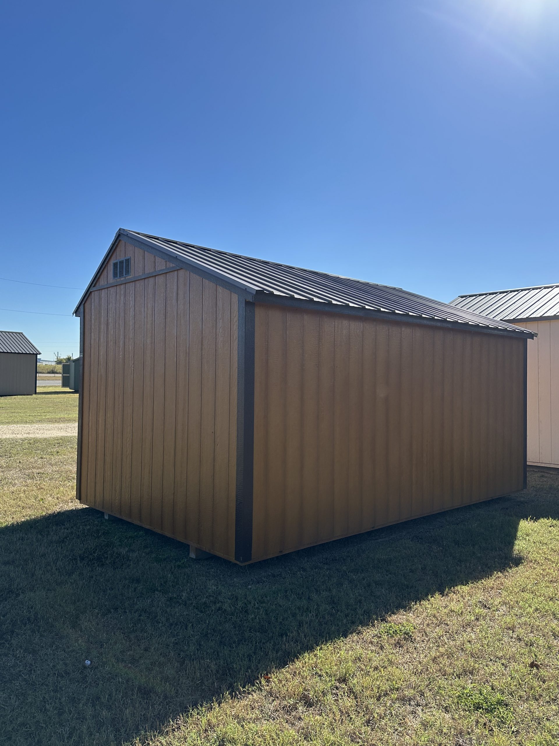 10×16 Garden Shed – Honey Gold Stain - LELAND'S SHEDS