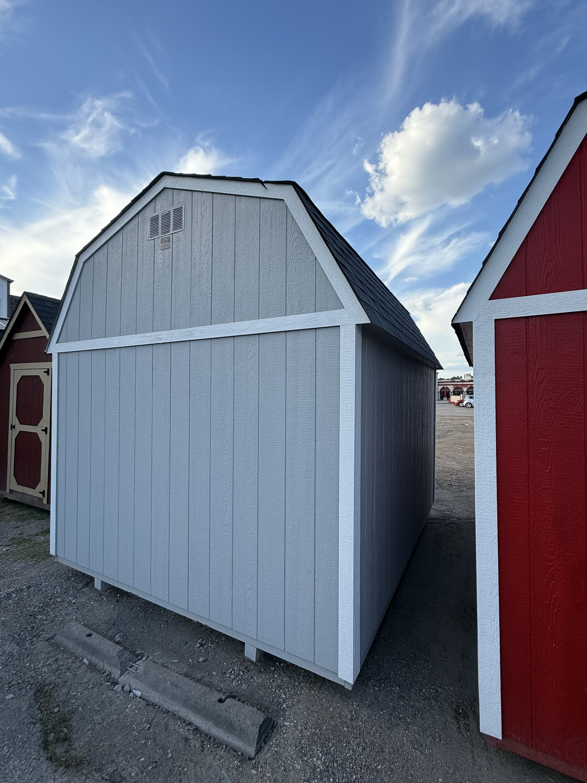 10×12 Lofted barn – Light Gray - LELAND'S SHEDS