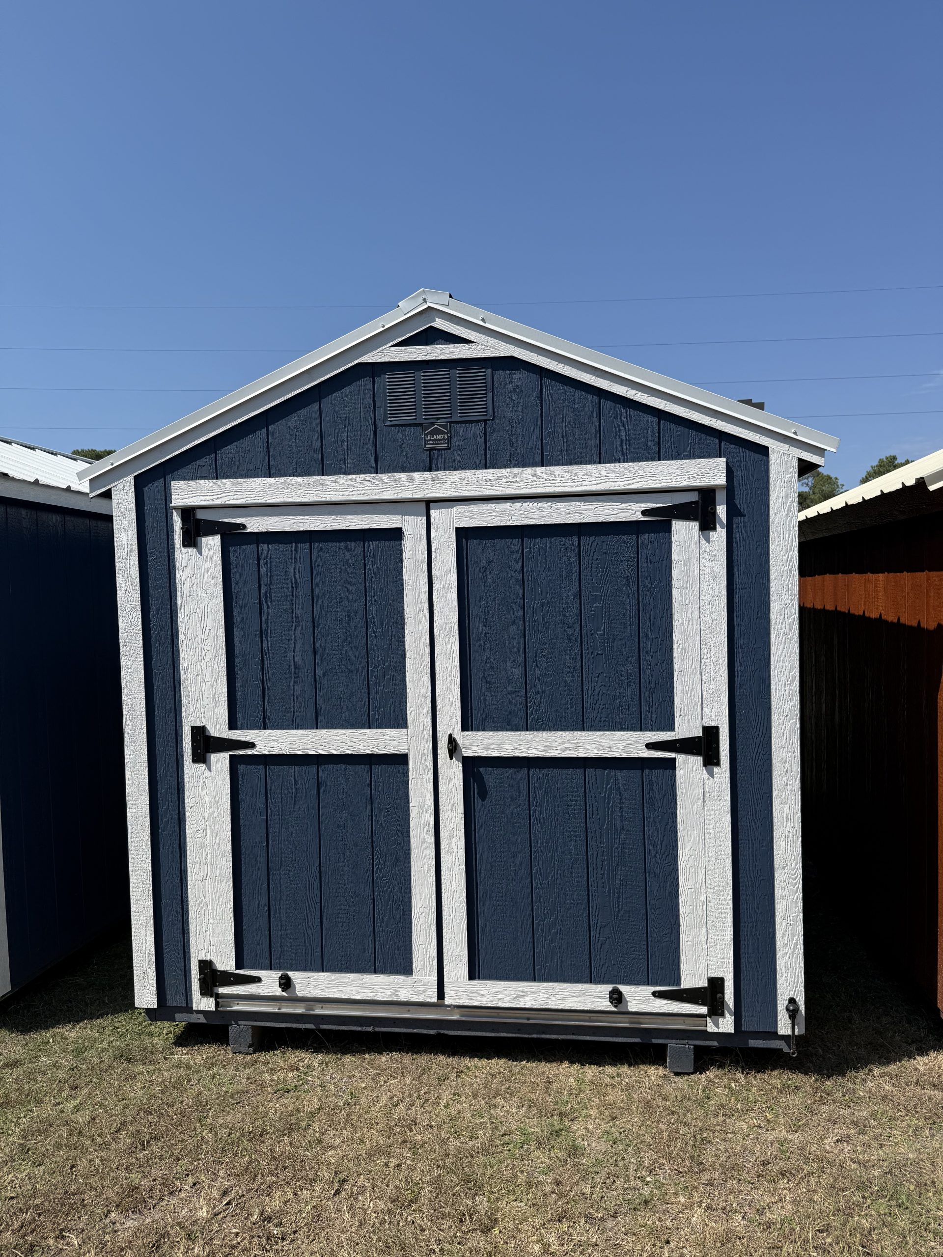 8×12 Utility – Navy Blue - LELAND'S SHEDS
