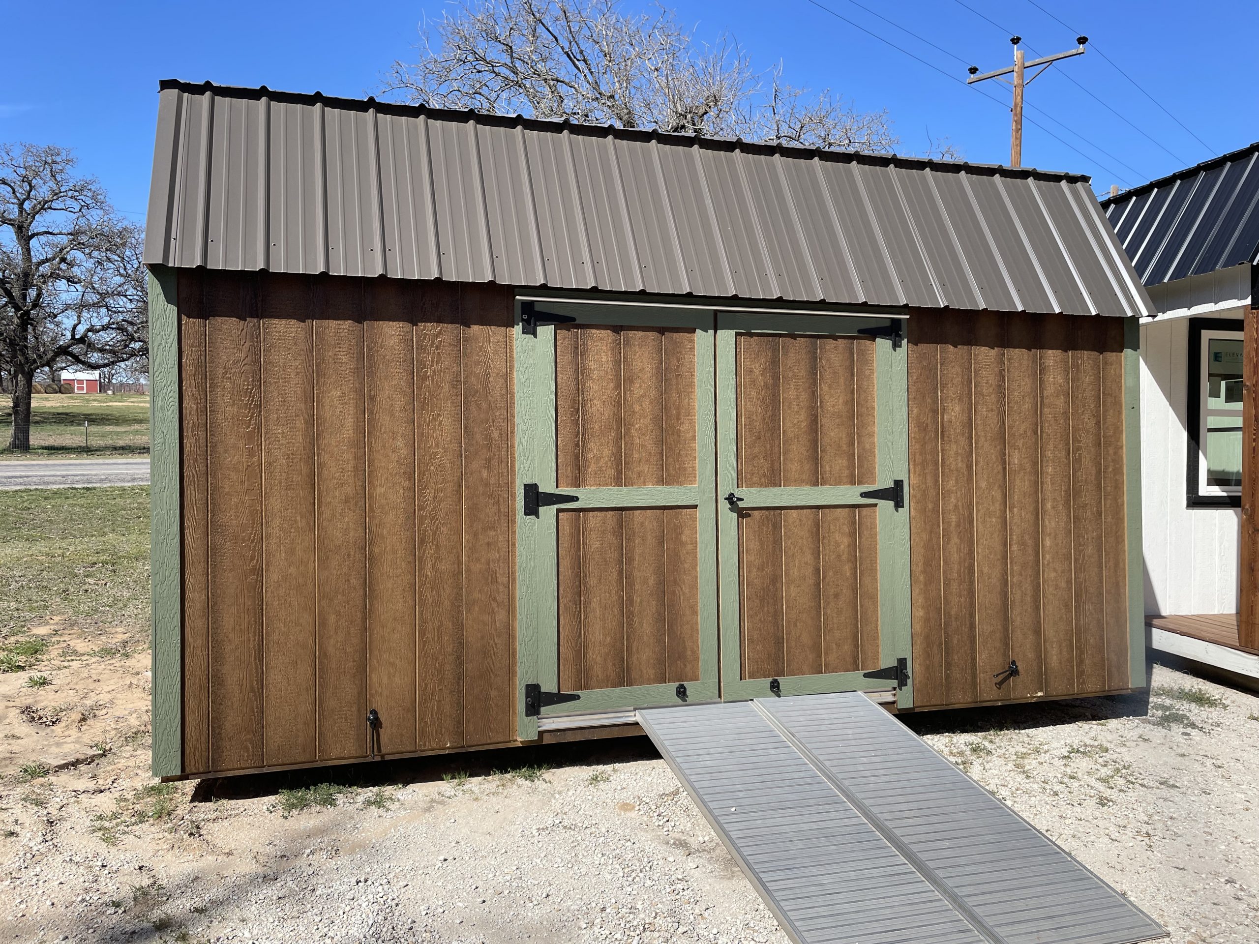 10×16 Lofted Barn Shed – Chestnut Stain - LELAND'S SHEDS