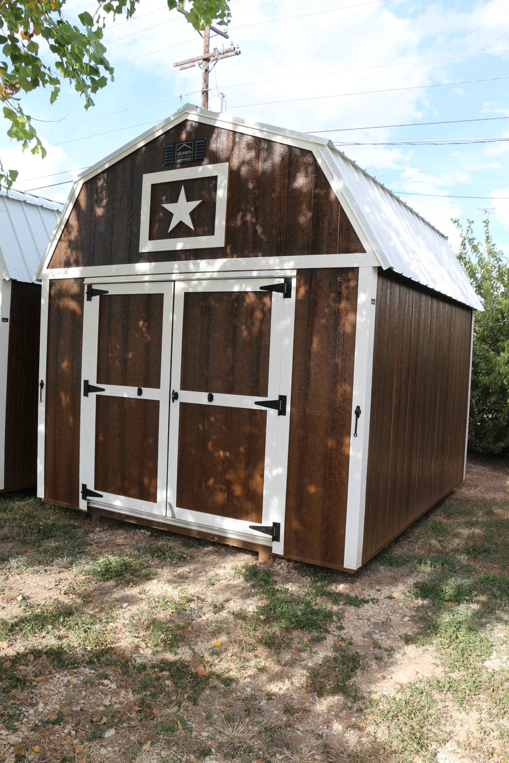 10×12 Lofted Barn Shed – Chestnut Stain - LELAND'S SHEDS
