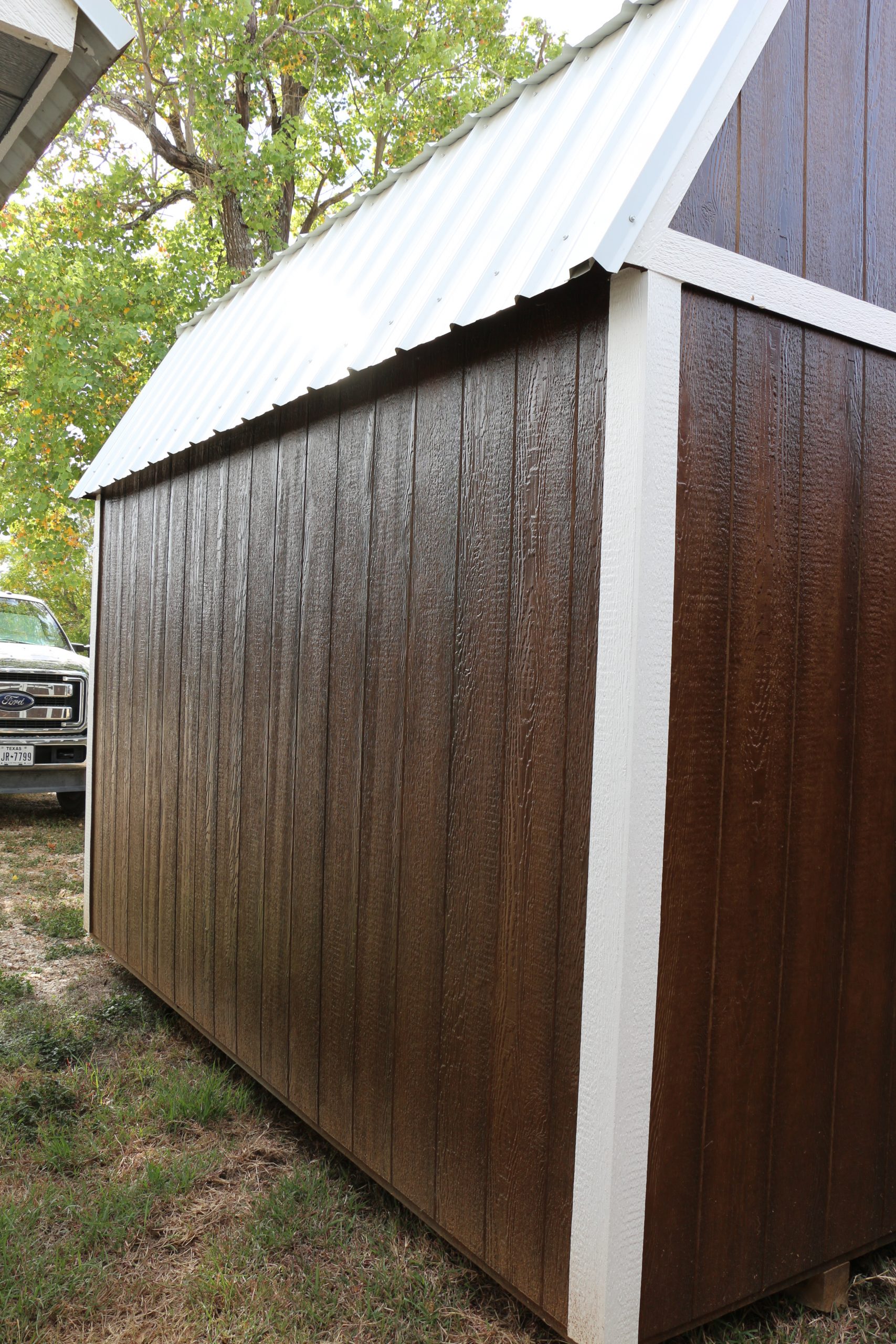 10×12 Lofted Barn Shed – Chestnut Stain - LELAND'S SHEDS