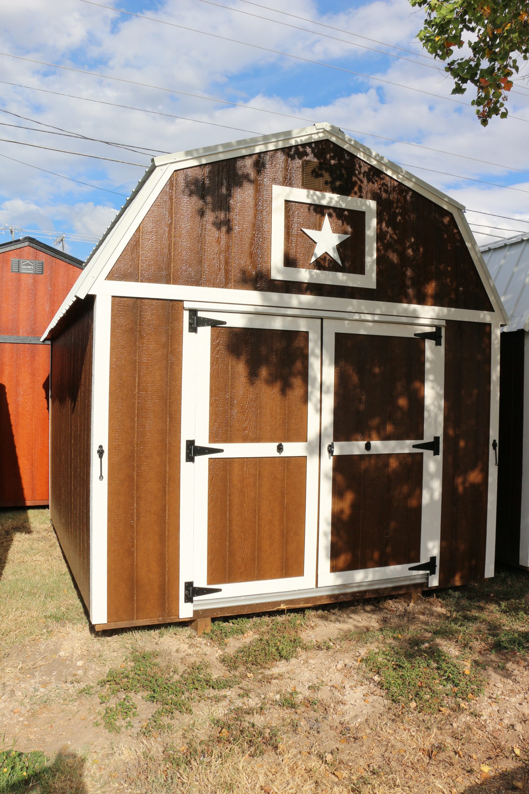 10×12 Lofted Barn Shed – Chestnut Stain - LELAND'S SHEDS