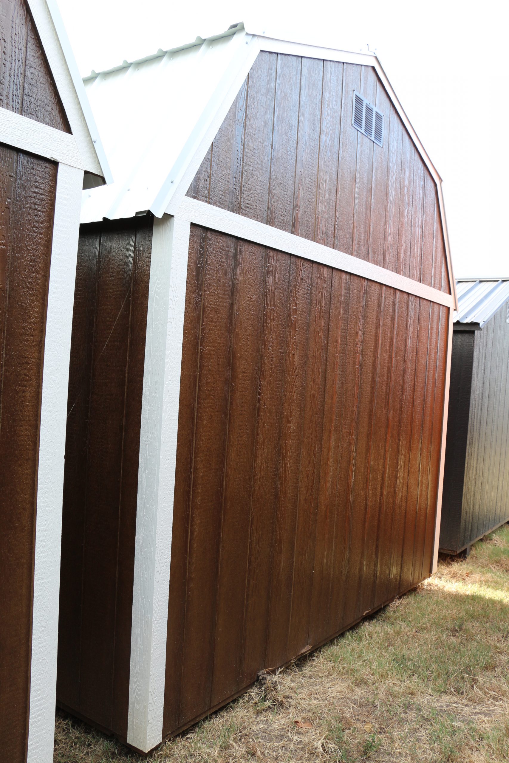 10×12 Lofted Barn Shed – Chestnut Stain - LELAND'S SHEDS