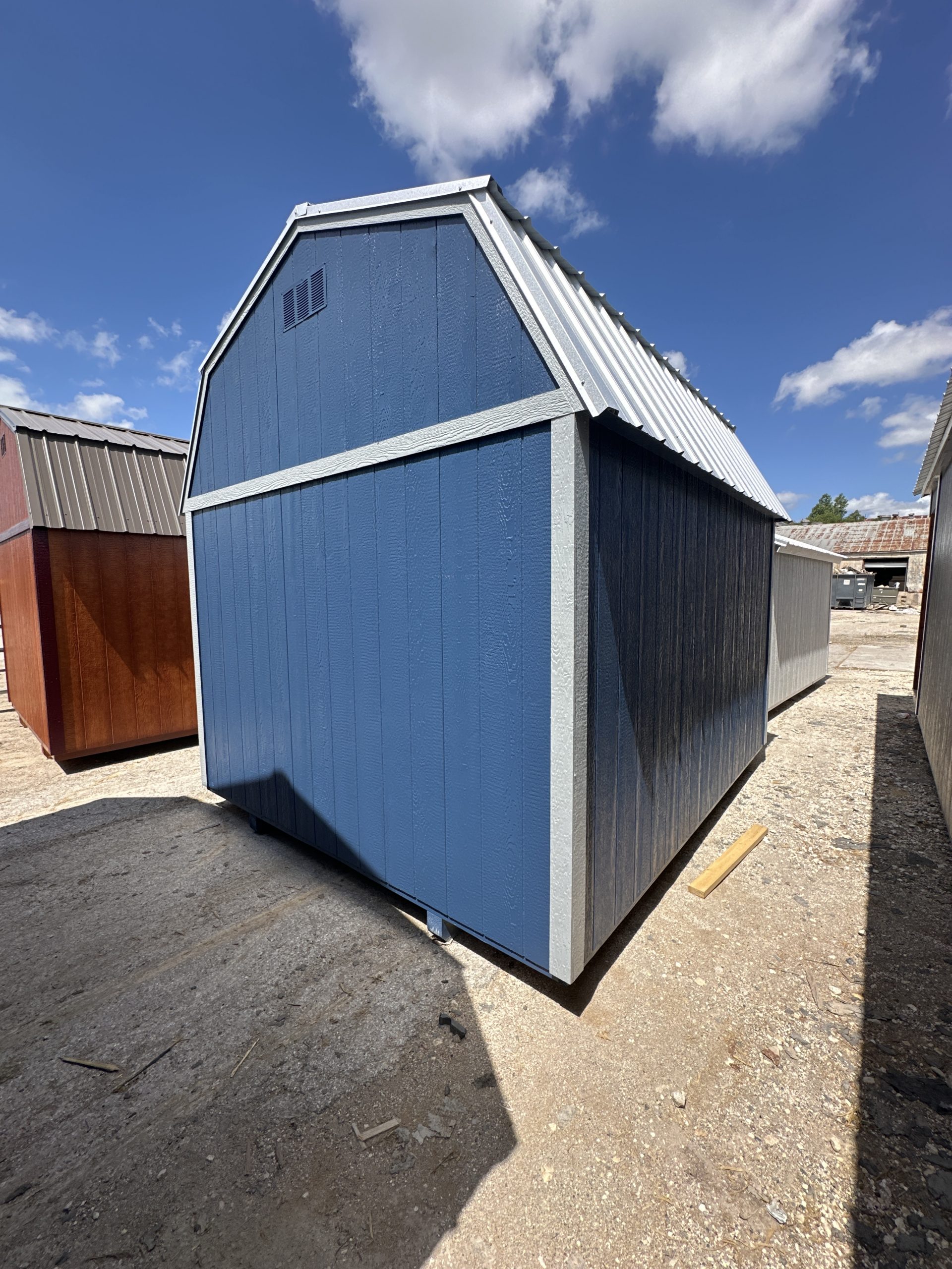 10×12 Lofted Barn Shed – Navy Blue - LELAND'S SHEDS