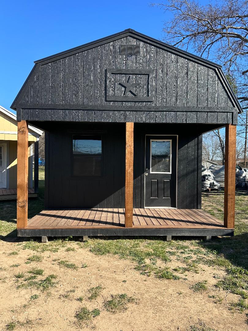 14×36 Lofted Barn Shed – Black - LELAND'S SHEDS